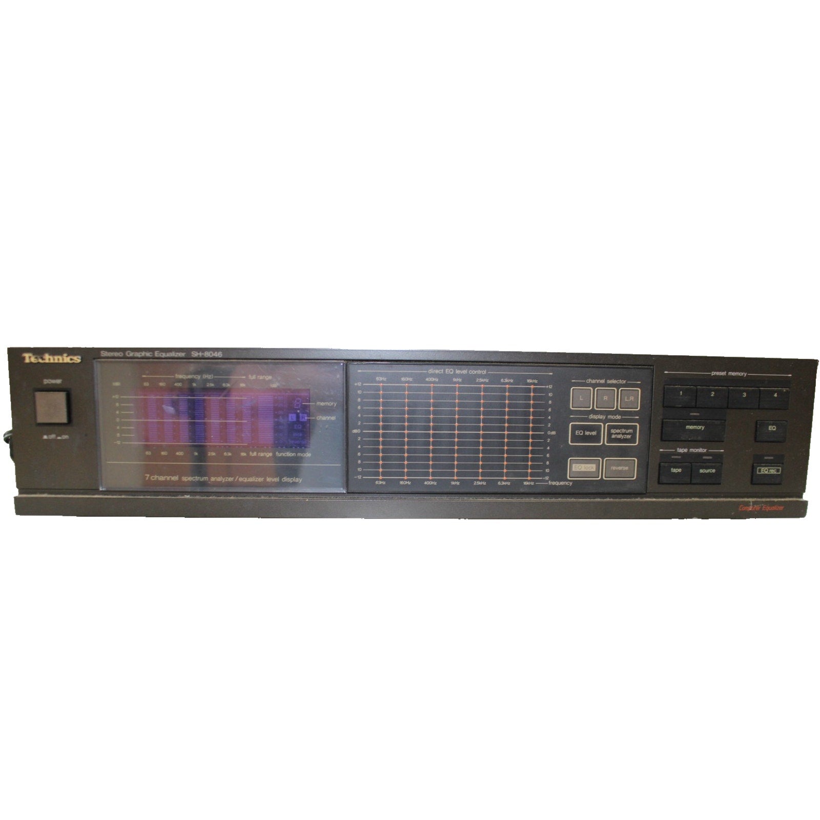 Vintage Technics SH-8046 7 Band Stereo Spectrum Analyzer Graphic EQ Te ...